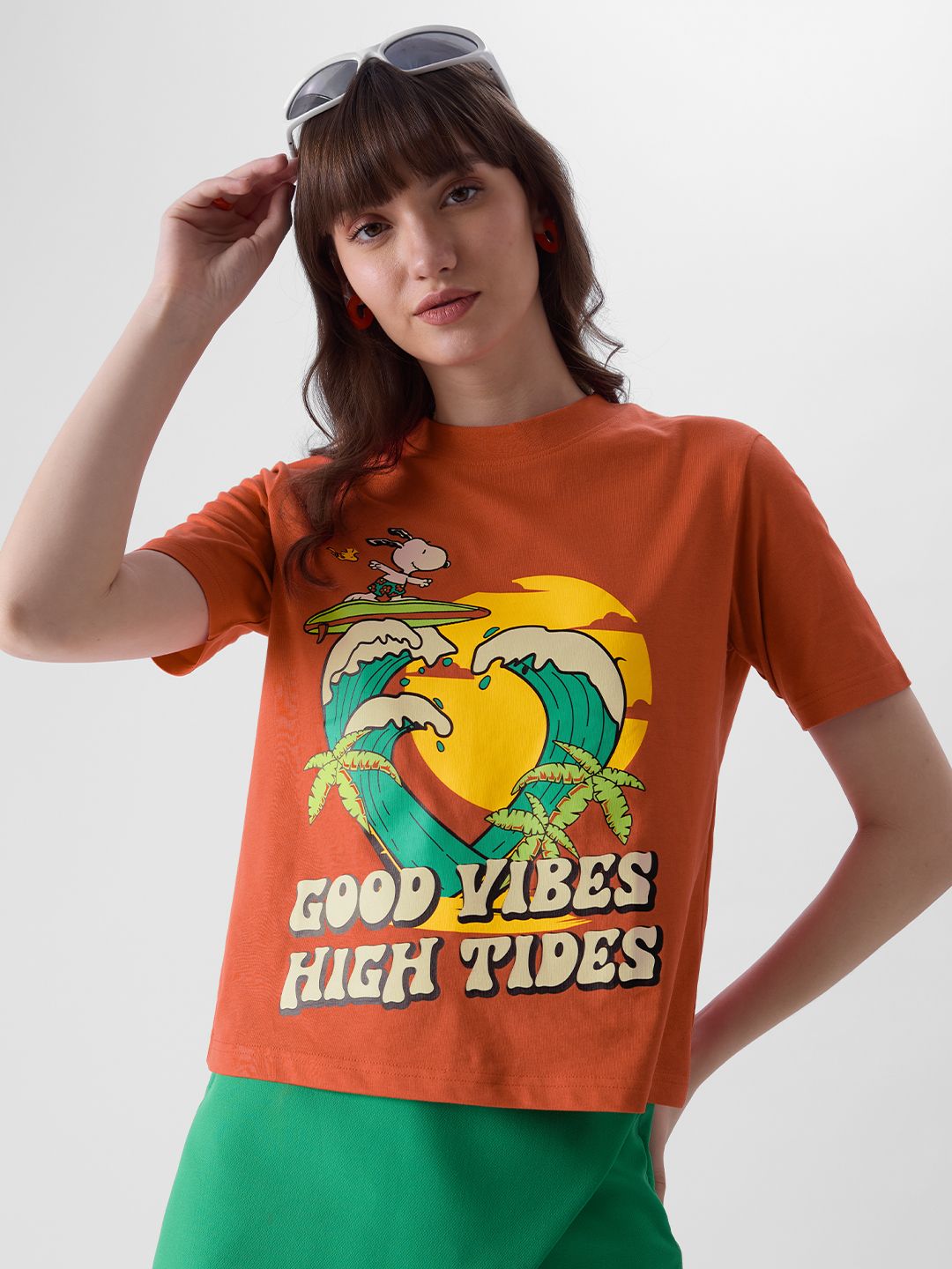Buy Peanuts: Good Vibes Women Tshirts