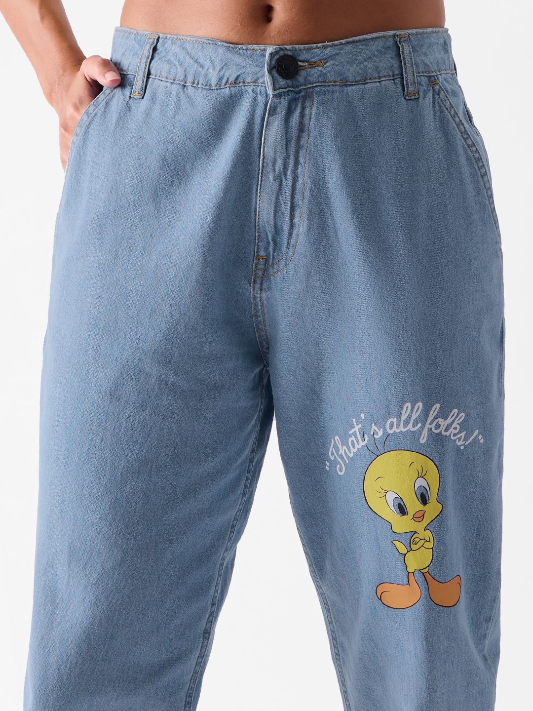 Buy Tweety That's All Folks Womens Denim Jogger Online