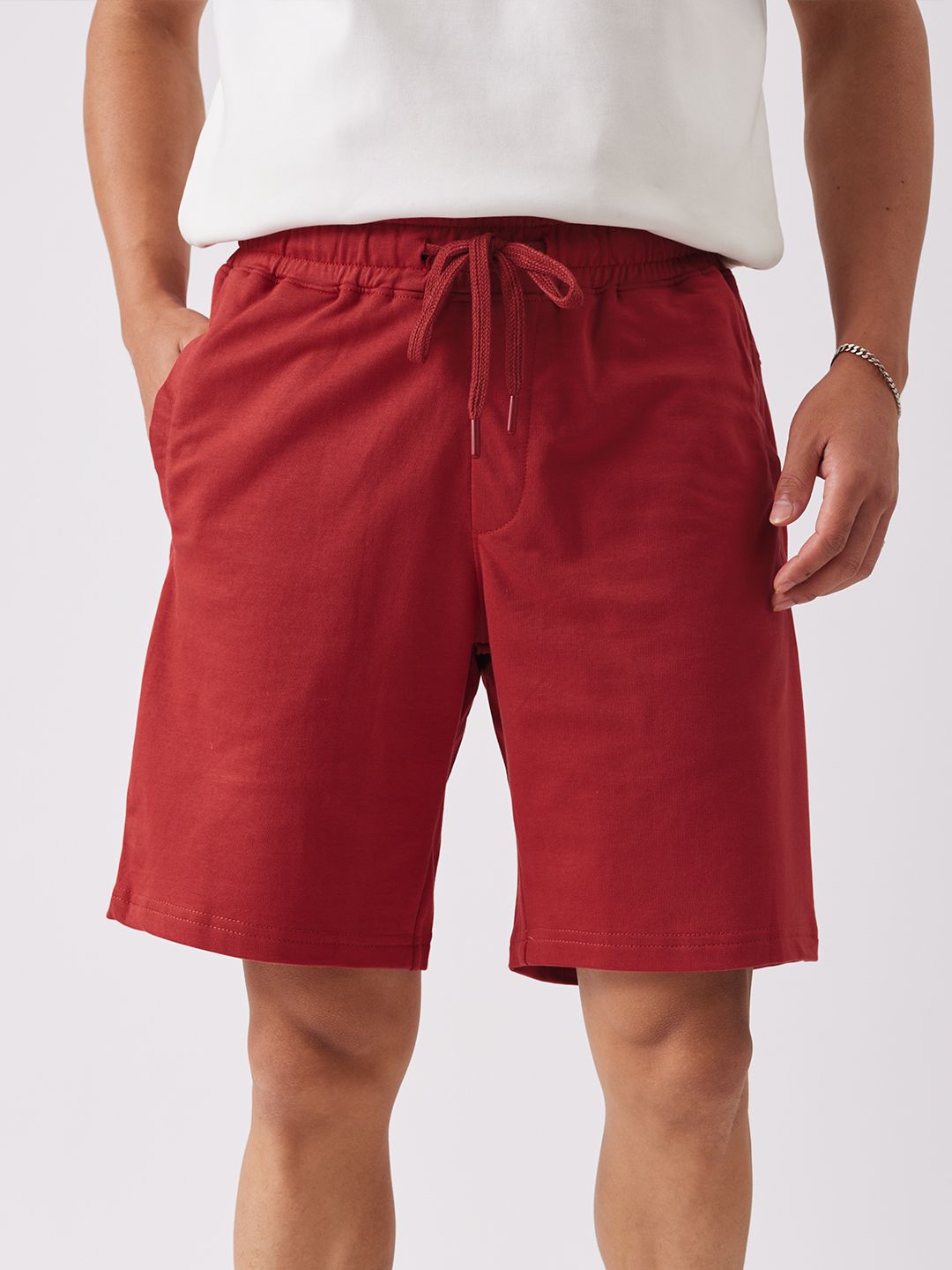 Buy Solids: Brick Red Sweatshorts Online
