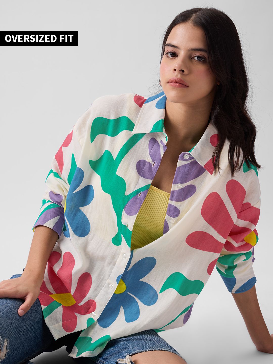 Buy TSS Originals: Flower Power Women Boyfriend Shirt Online