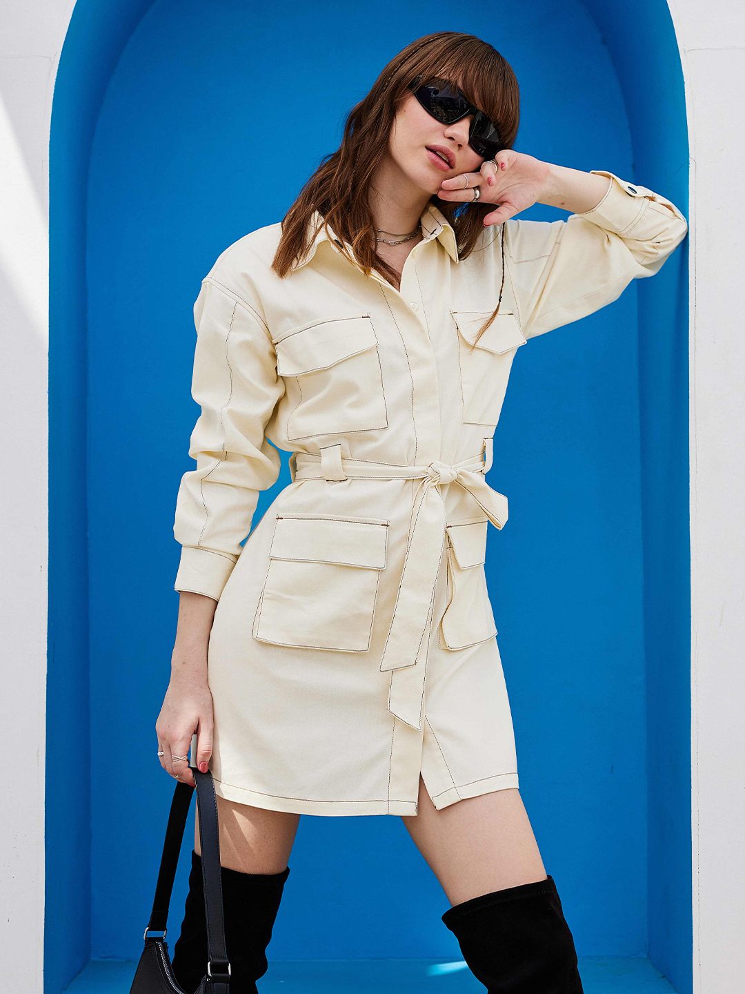 Buy Solids: Off White Women Dress Online