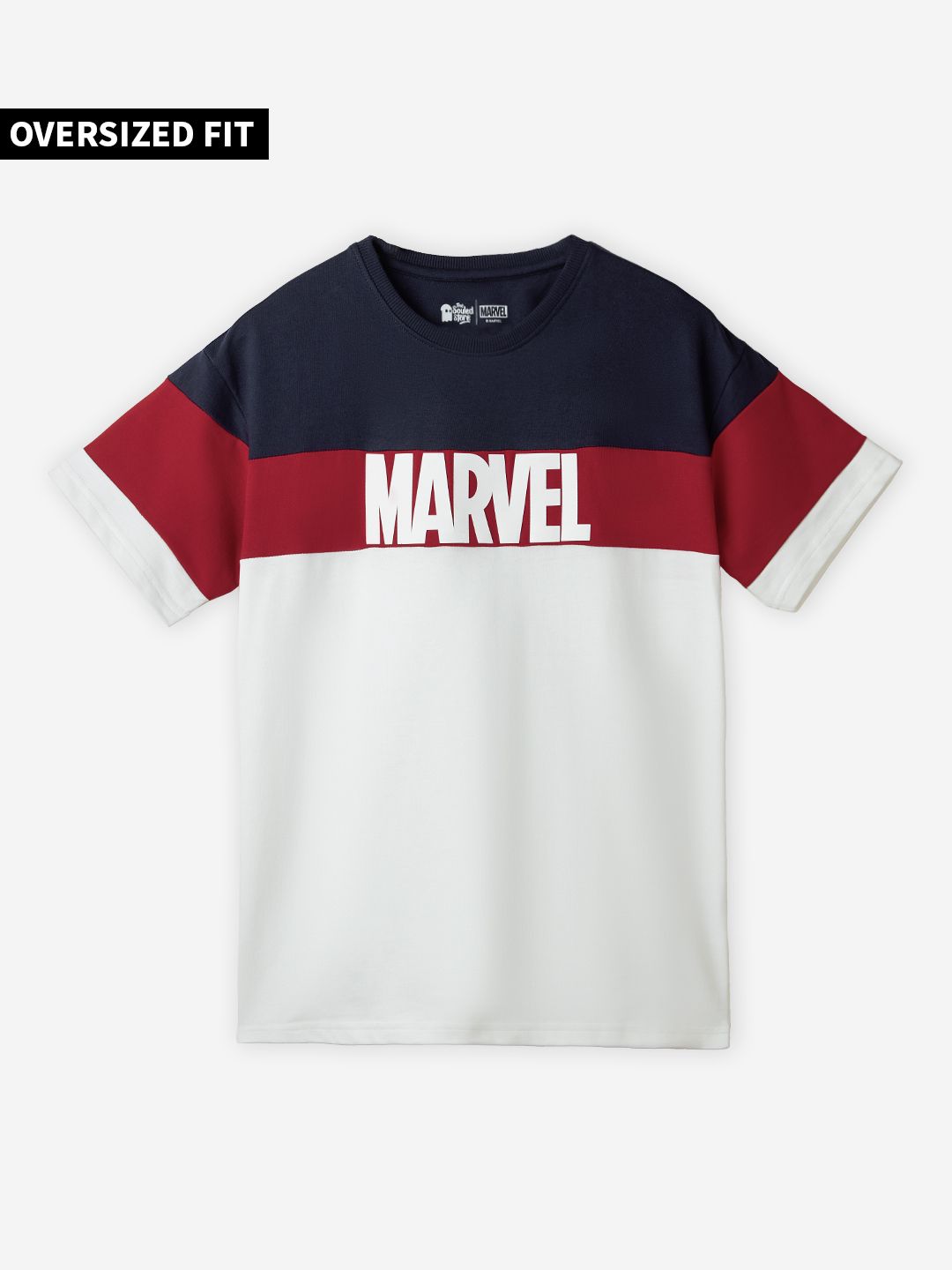 Marvel: Logo Boys Cotton Oversized T-Shirts