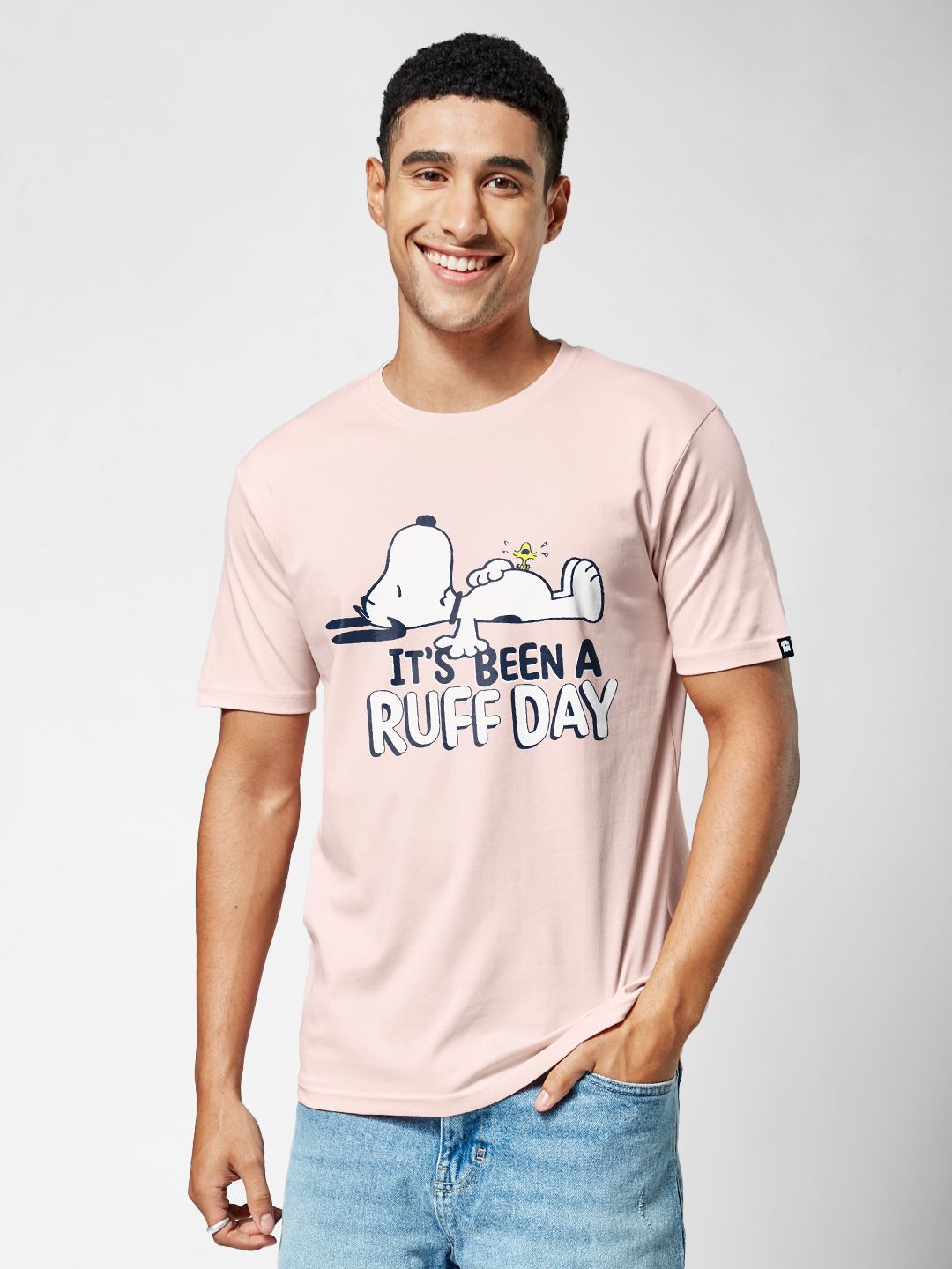 Buy Peanuts Ruff Day Half Sleeve T-shirt Online