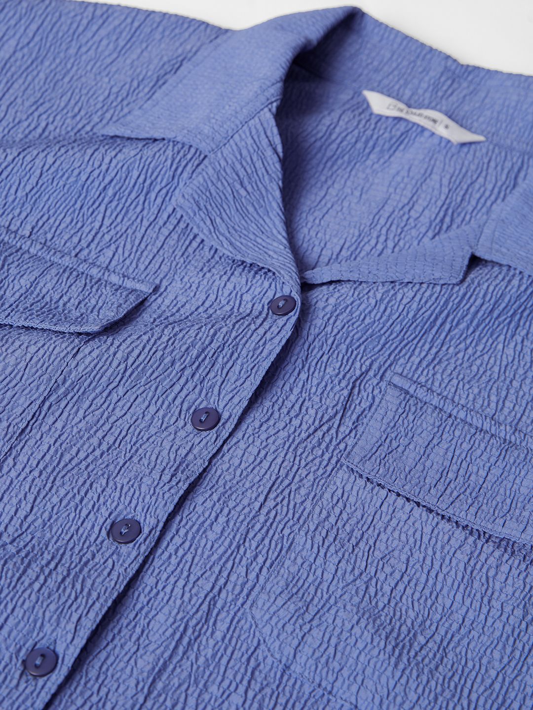 Buy Textured Top: Periwinkle Women Boxy Fit Shirts online at The Souled ...