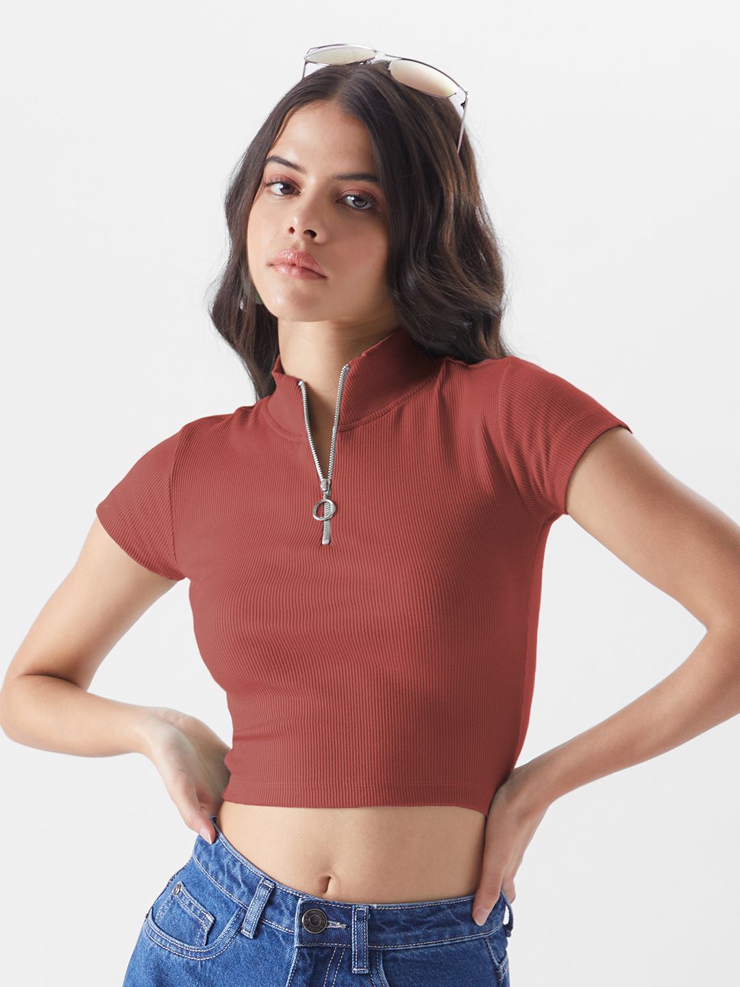 Buy Solids: Rusty Red Women's Cropped Tops online at The Souled Store