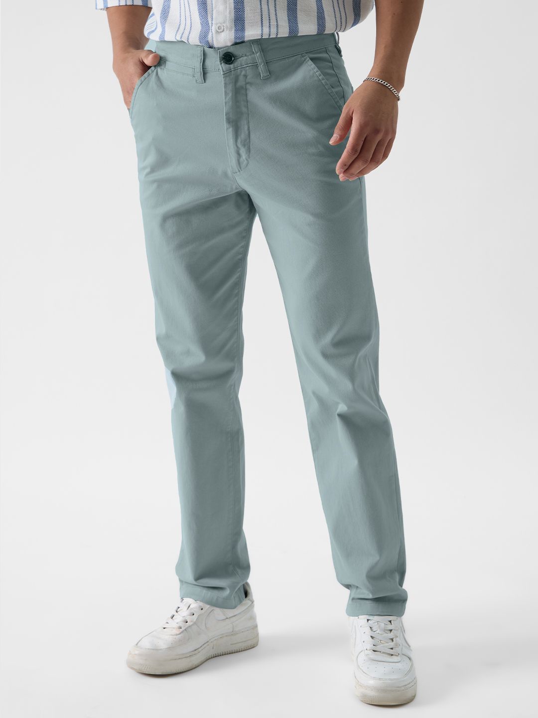 Buy Solids: Blue Slate Men's Chino Pants Online