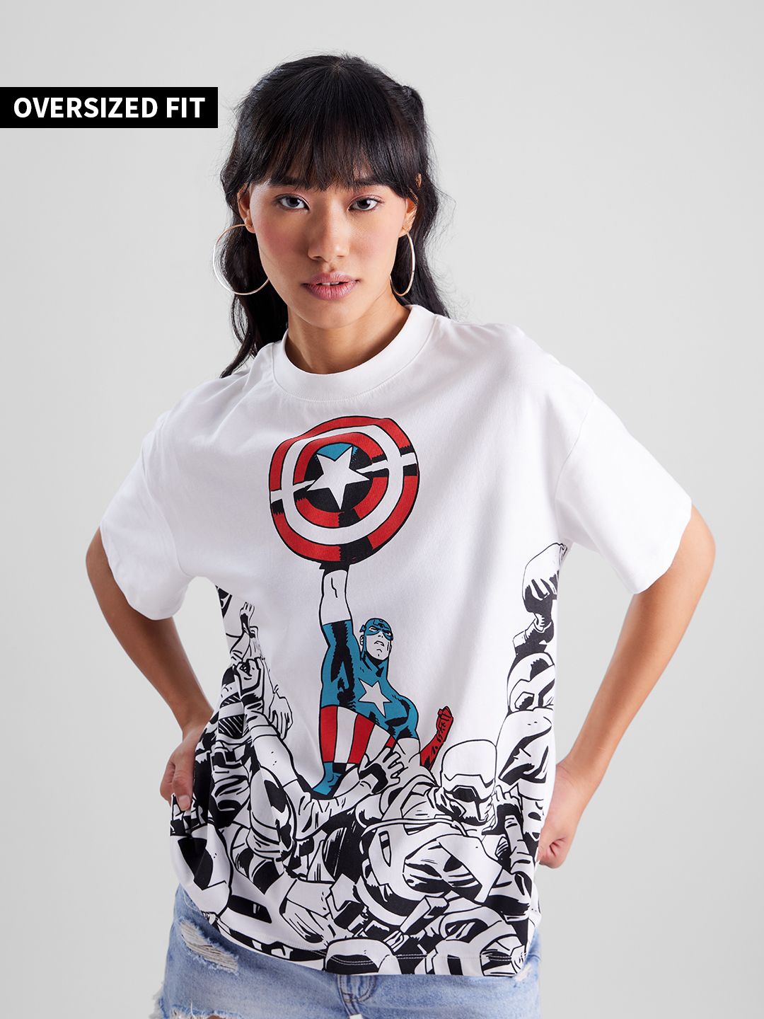 Buy Captain America: The Shield Women Oversized T-Shirts Online