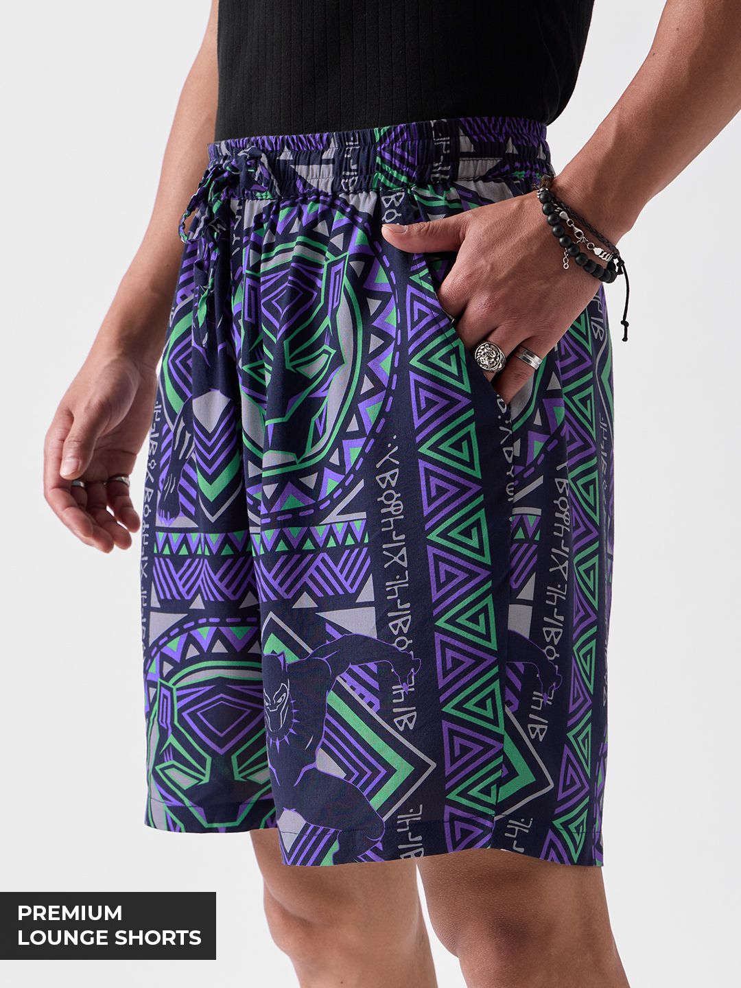 Buy Black Panther: Tribal Pattern Men Lounge Shorts Online