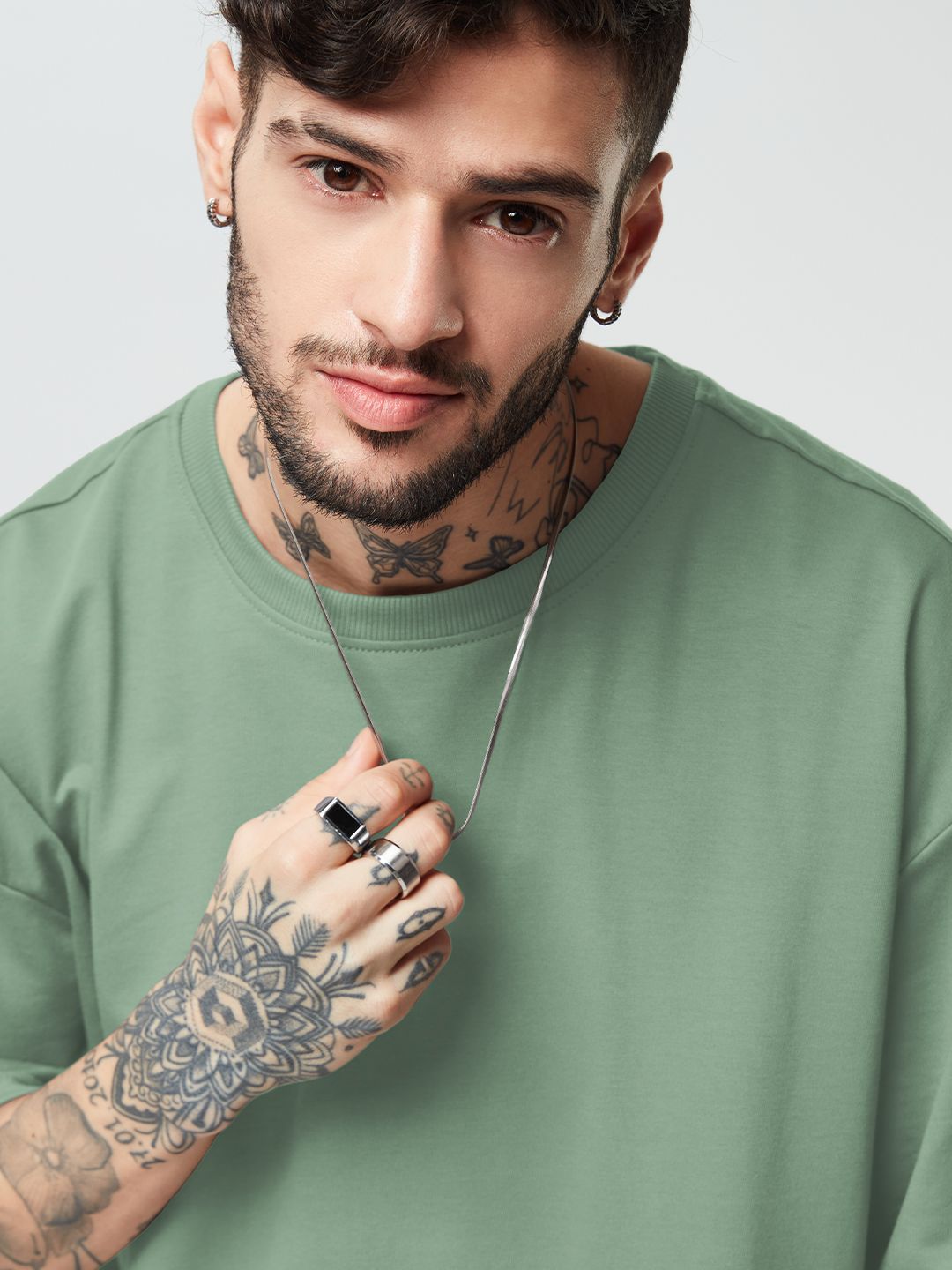 Buy Solids: Jade Green Oversized T-Shirts Online