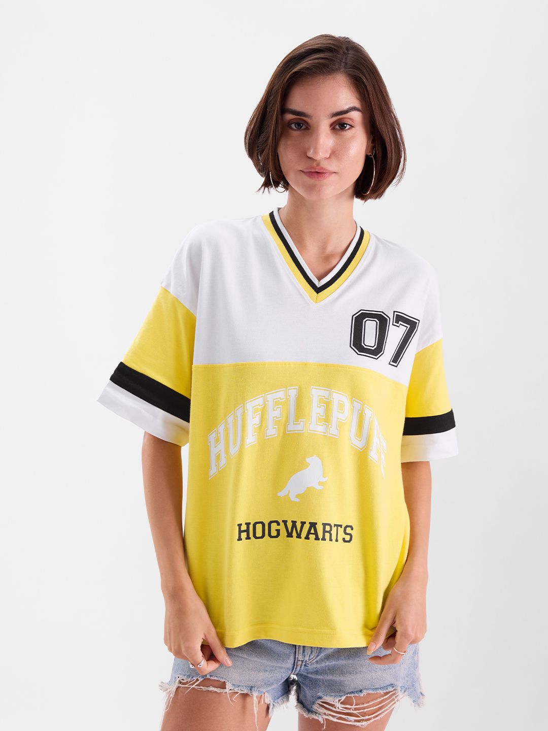 Buy Harry Potter: House Hufflepuff Women Oversized T-Shirts online at ...