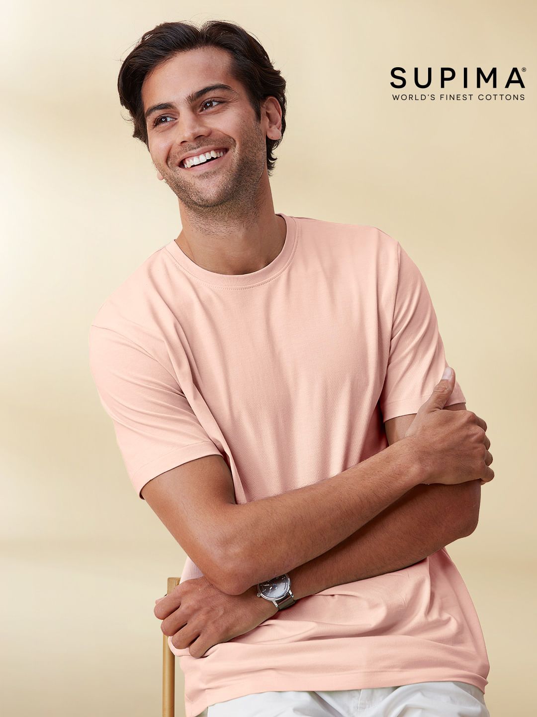 Buy Supima Cotton Nude Pink Supima T-Shirts Online