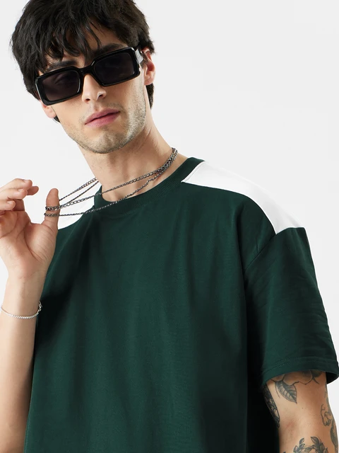 Buy Solids: Emerald Green Oversized T-Shirts Online