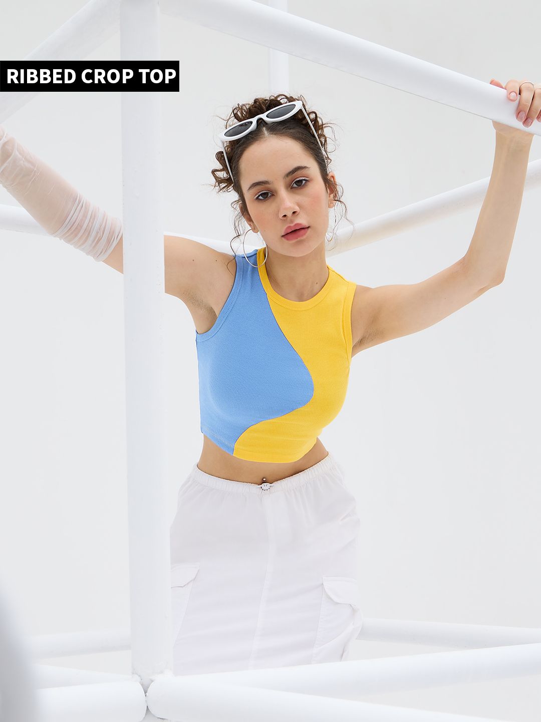 Buy Solids: White, Lavender, Lilac (Colourblock) Womens Tank Top online at The Souled Store.