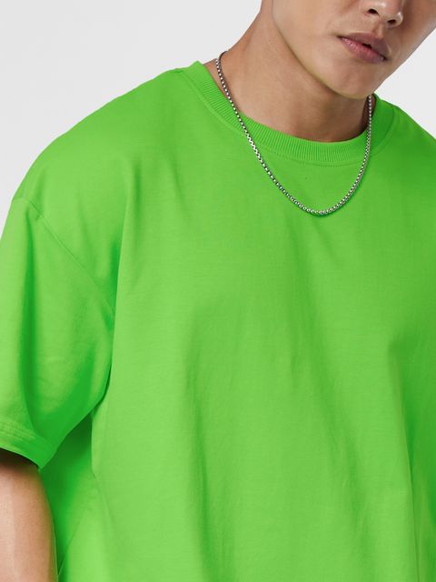 Buy Solids: Lime Oversized T-Shirts Online