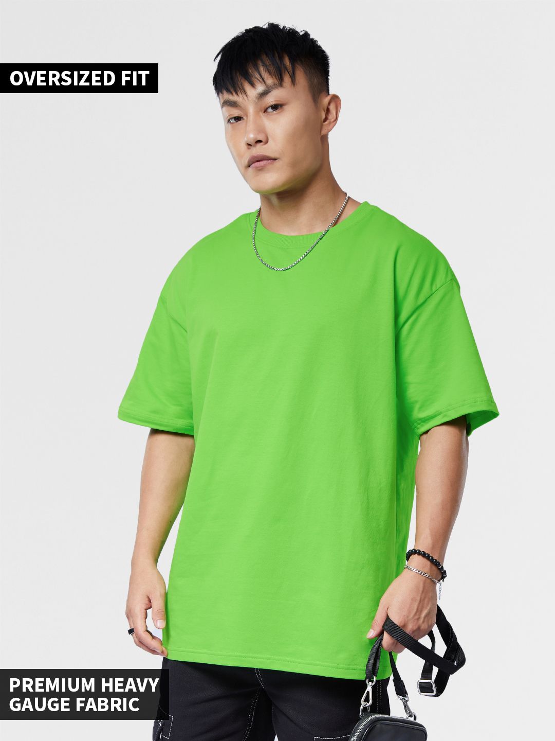 Buy Solids: Lime Oversized T-Shirts Online