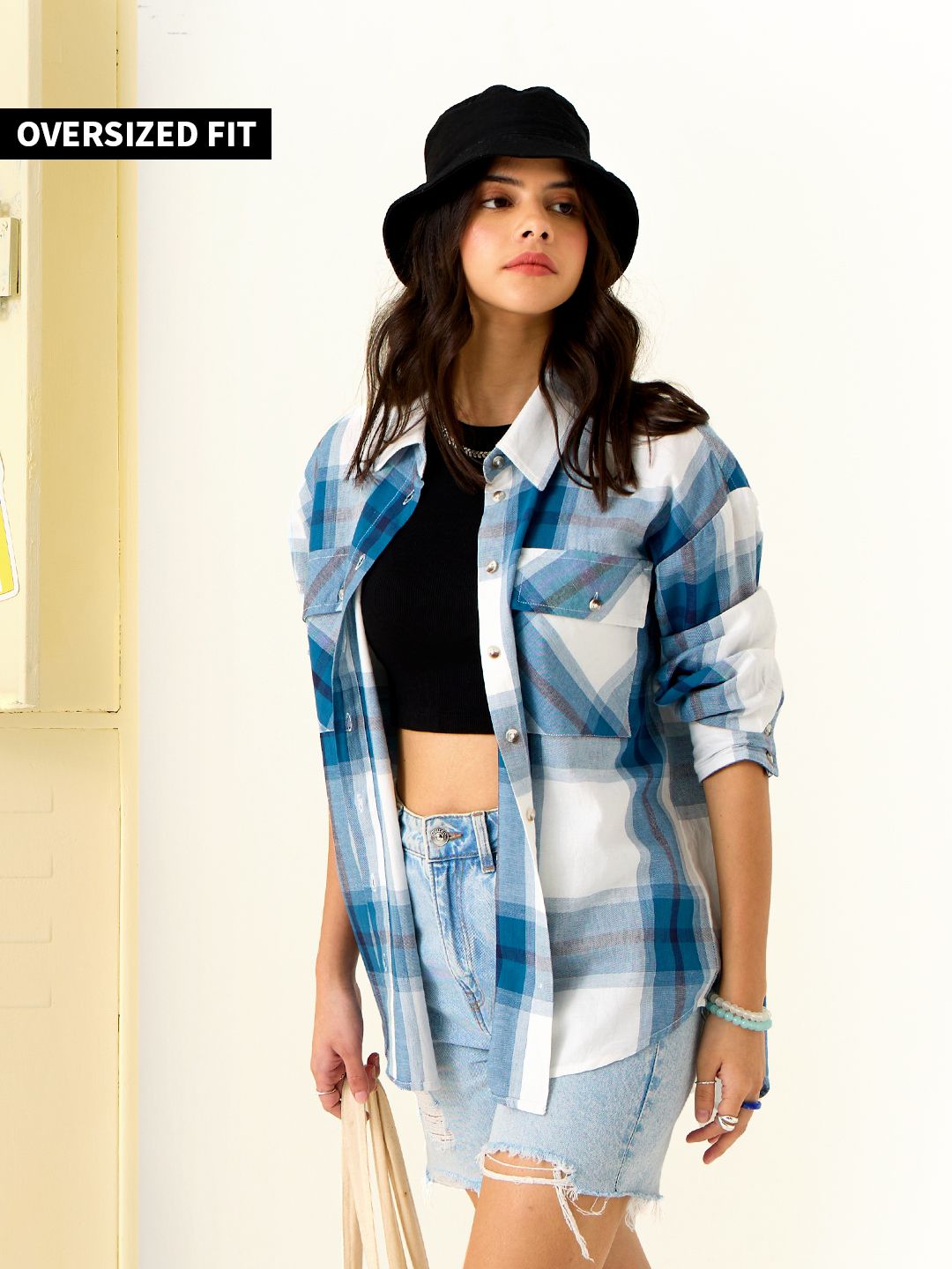Buy Solids: River Blue Boyfriend Shirt Online