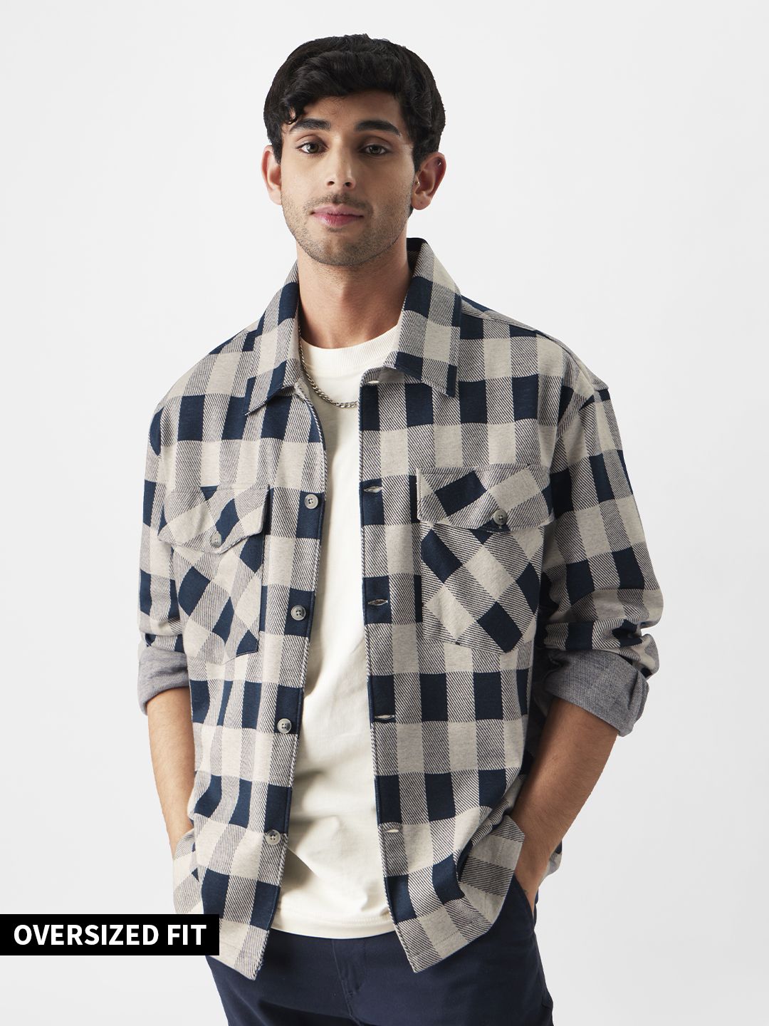 Buy TSS Originals: Navy Buffalo Checks Men's Shacket Online