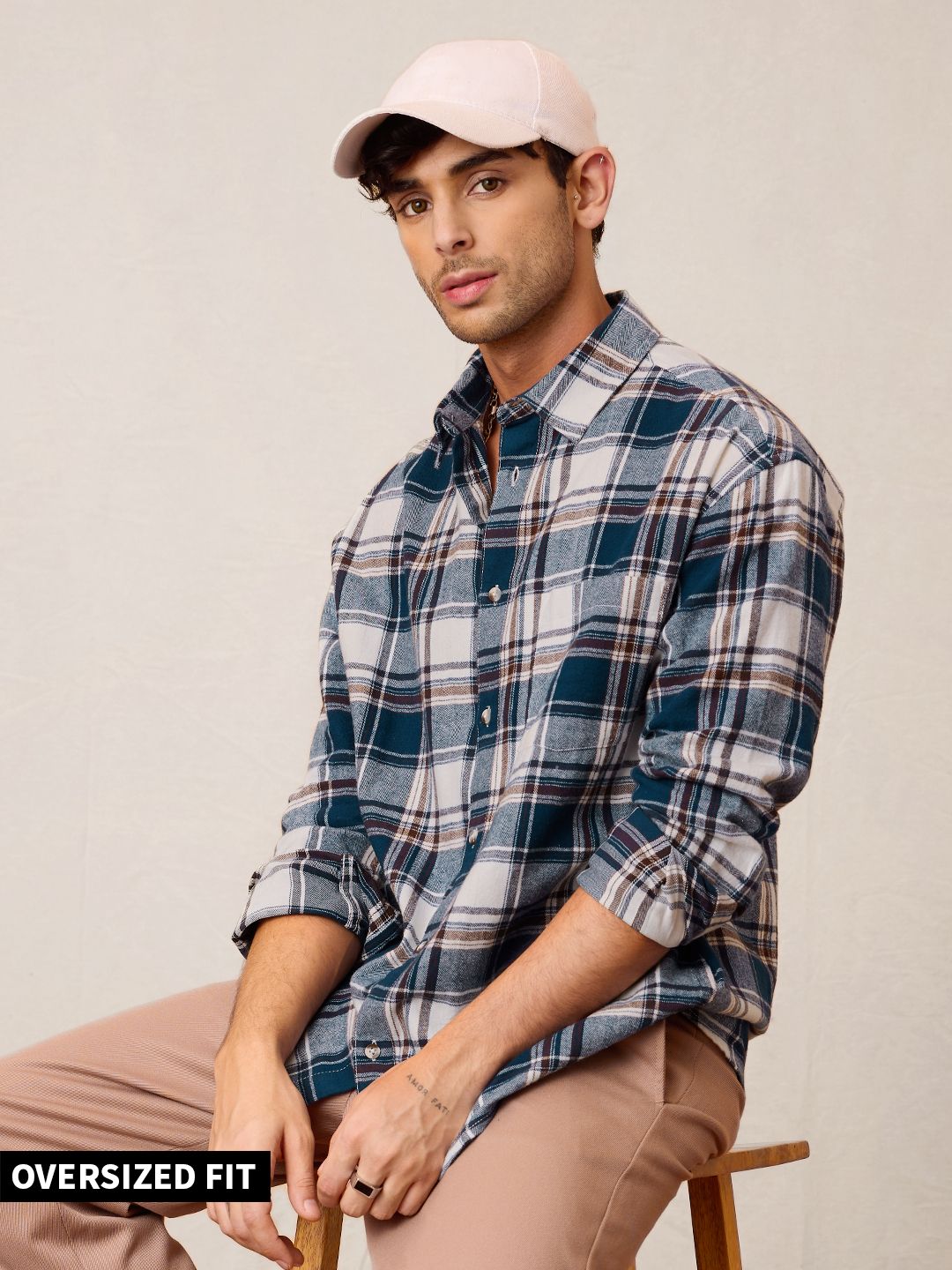 Plaid: Blue And White Men Utility Shirts at The Souled Store