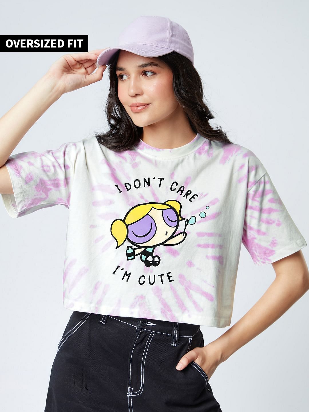 Buy Powerpuff Girls Cute Bubbles Womens Oversized Cropped T Shirt