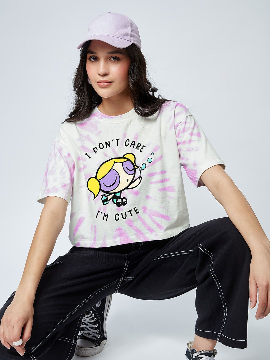 Buy Powerpuff Girls Cute Bubbles Womens Oversized Cropped T Shirt