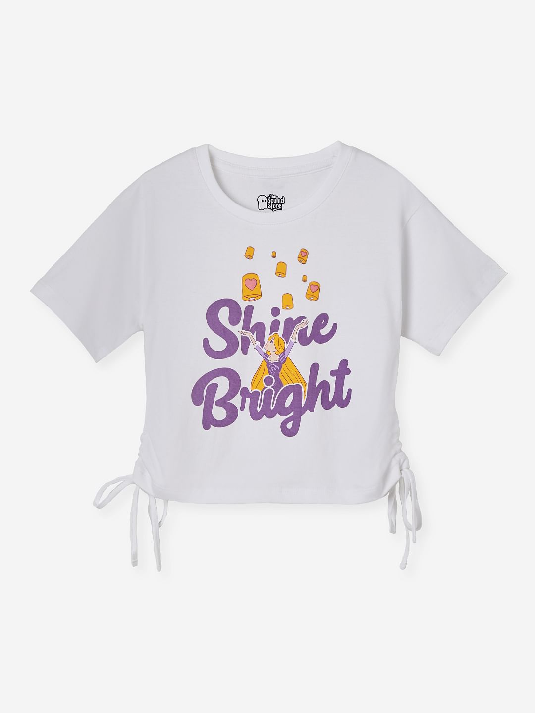 Buy Disney: Princess Shine Bright Girls Cotton Drawstring T-Shirts ...
