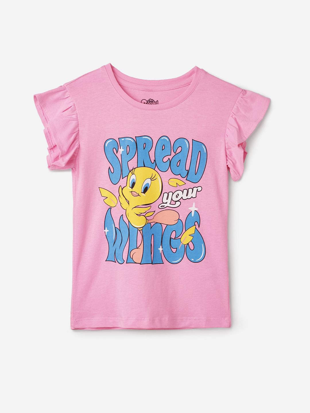 Buy Looney Tunes: Spread Your Wings Girls Cotton Flutter Sleeve Tops ...