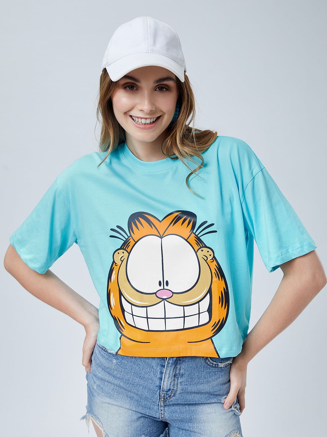 Buy Garfield: Garfield Face Women's Oversized Crop Top online at The ...