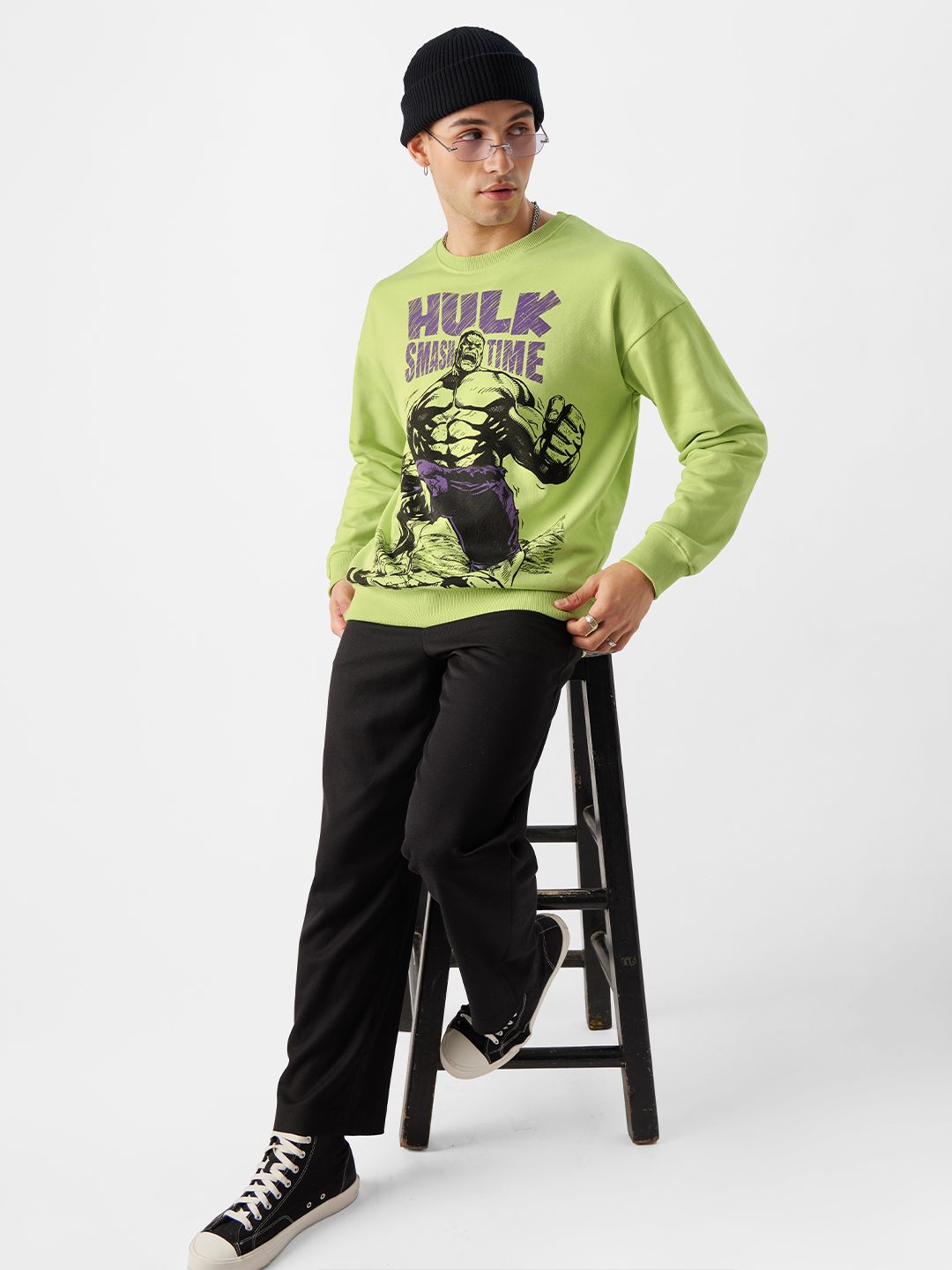 Buy Official Hulk: Smash Time Men Oversized Sweatshirt Online