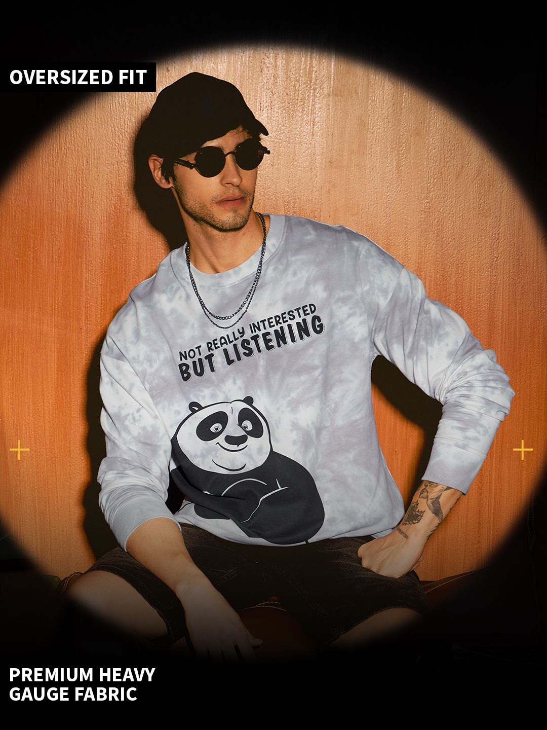 Buy Kung Fu Panda Not Interested Oversized Full Sleeve T-shirt Online