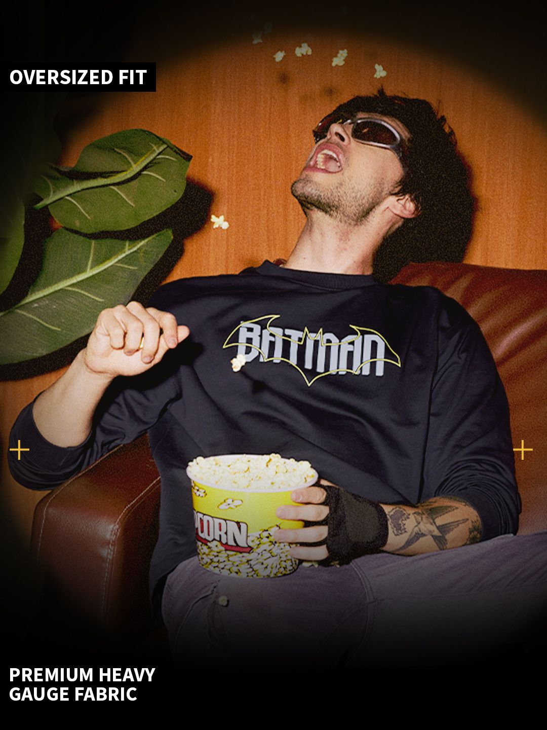 Buy Batman Symbol Oversized Full Sleeve T-Shirts Online