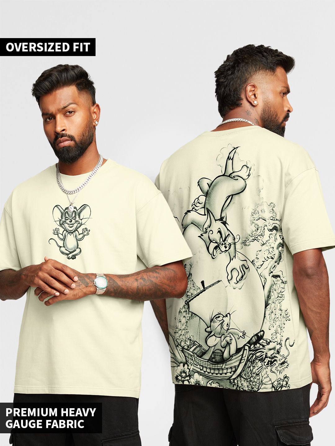 Buy Tom And Jerry: Angry Tom Oversized T-Shirts Online