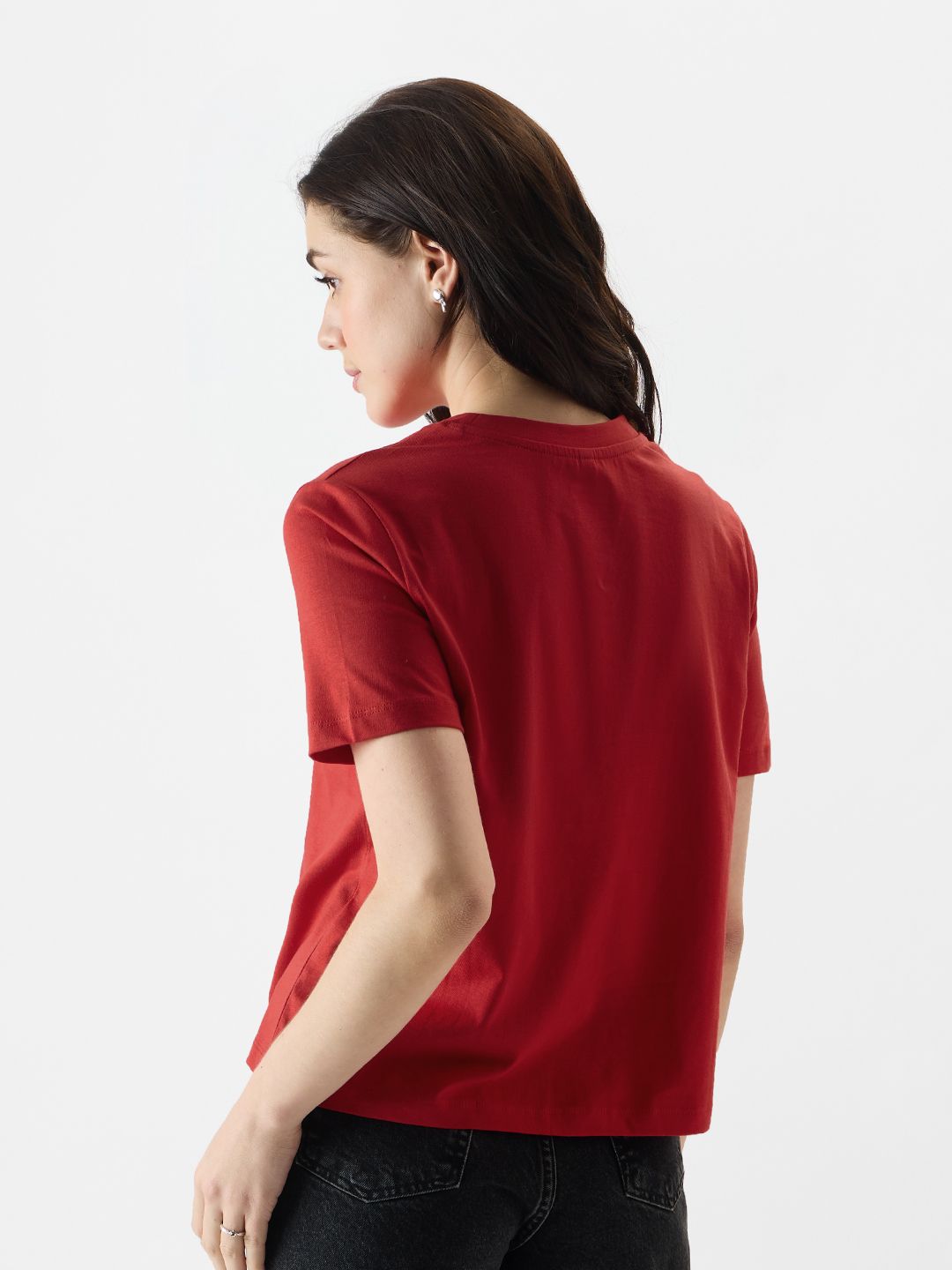 Buy Solid :Red T-Shirts Online