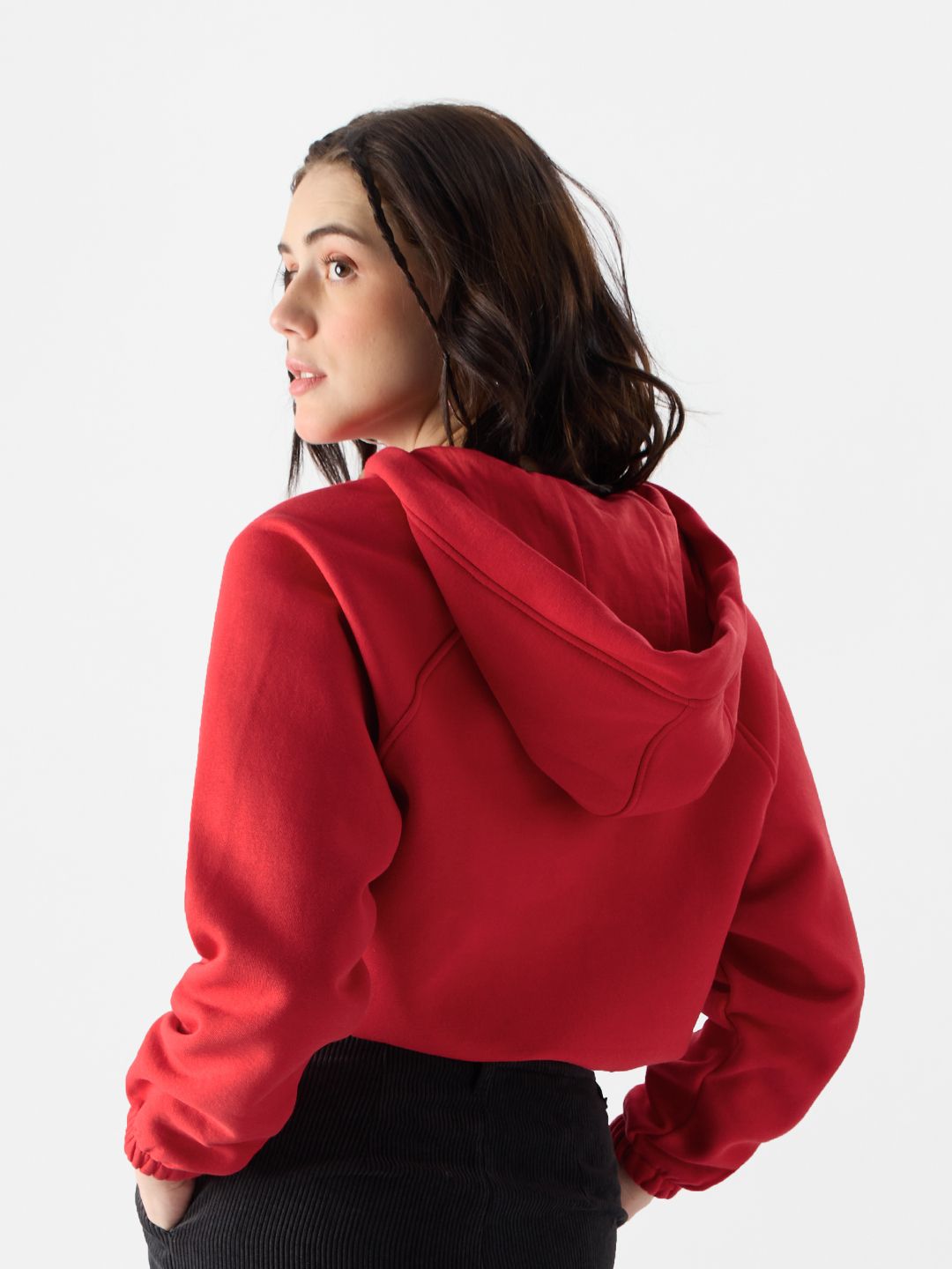 Buy Cerise Hoodie Women Cropped Oversized Hoodie Online