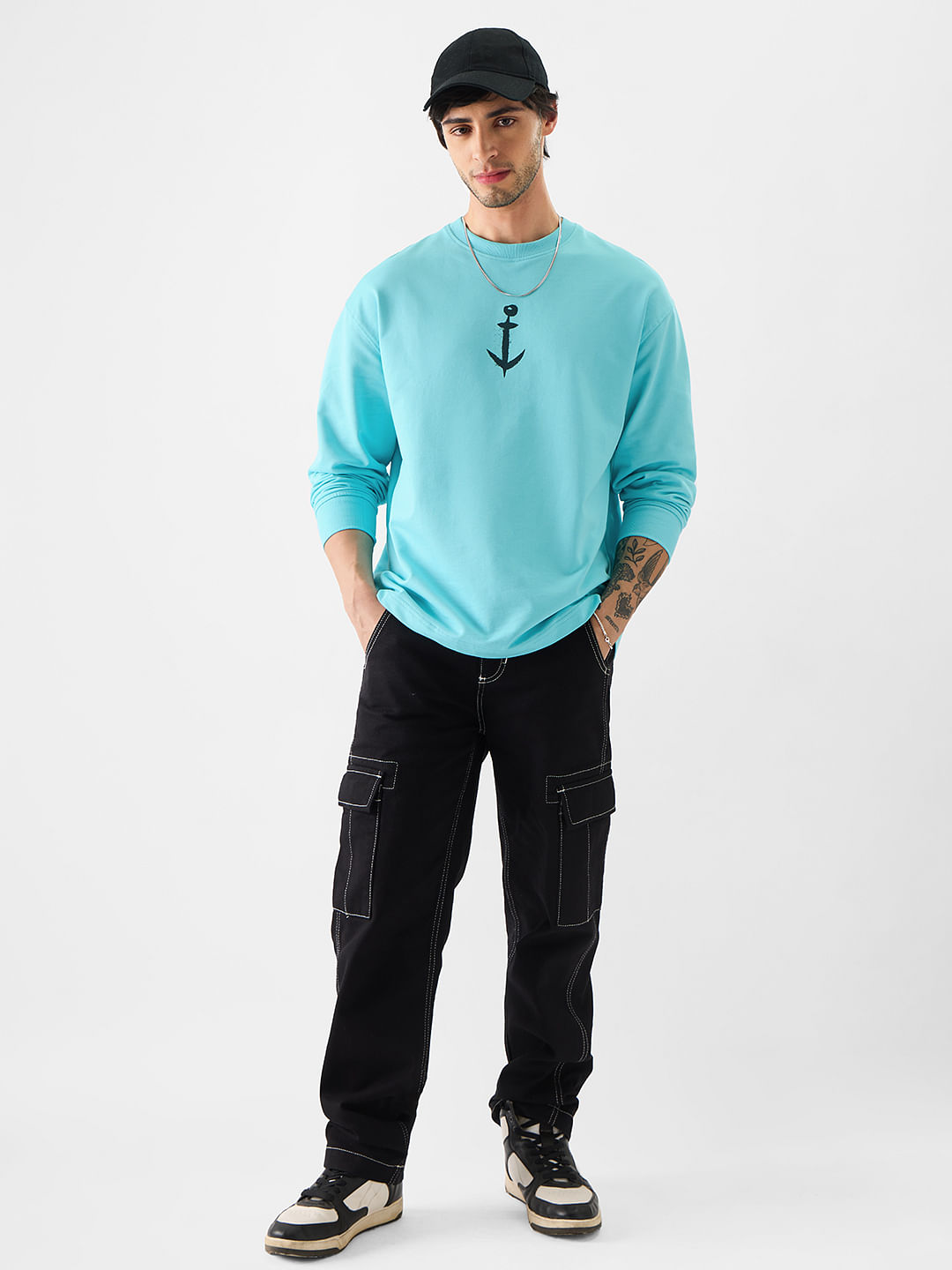 Buy Popeye Bring Em On Oversized Full Sleeve T Shirts Online