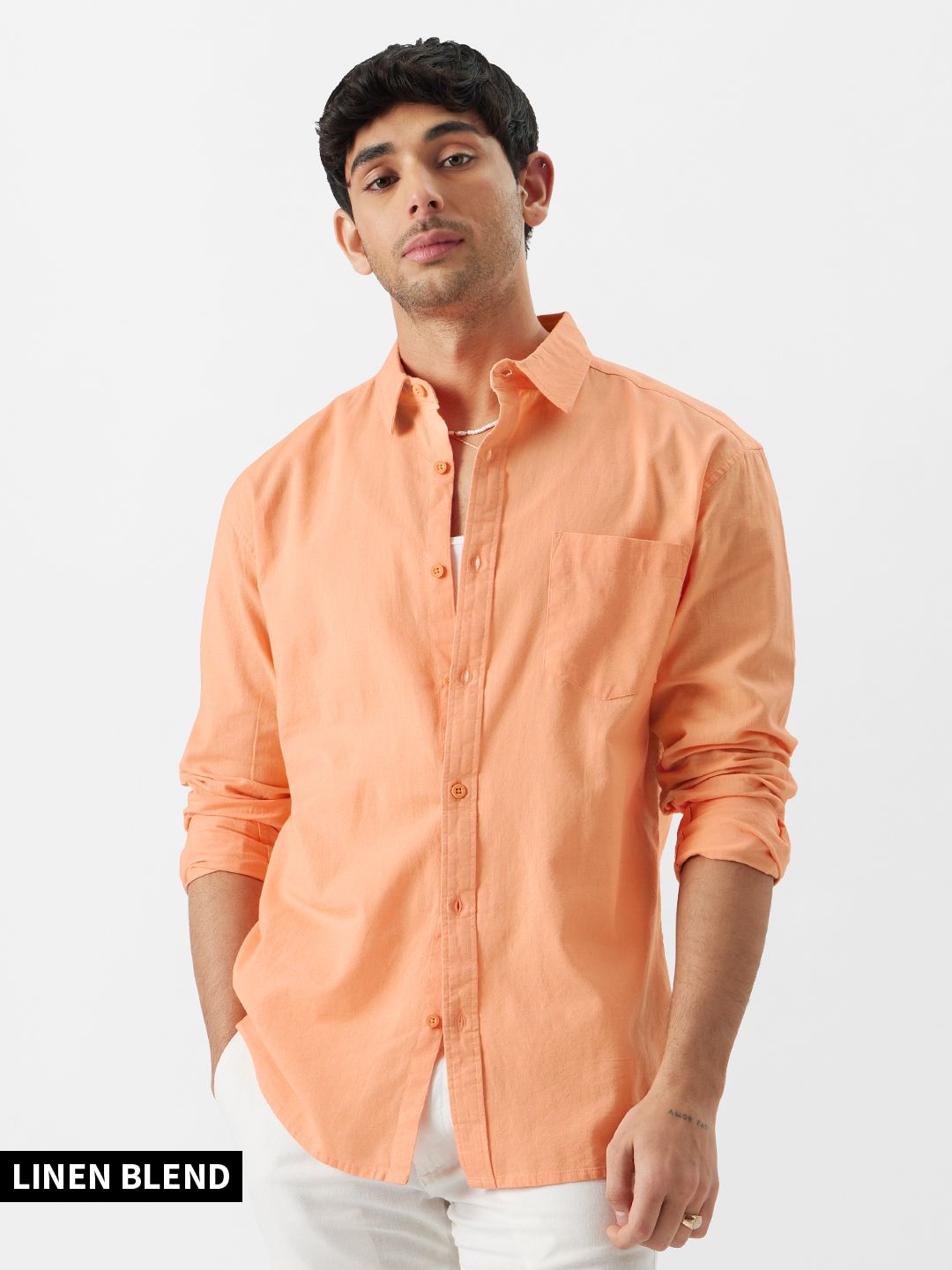 Buy Solids: Peach Men's Shirt Online