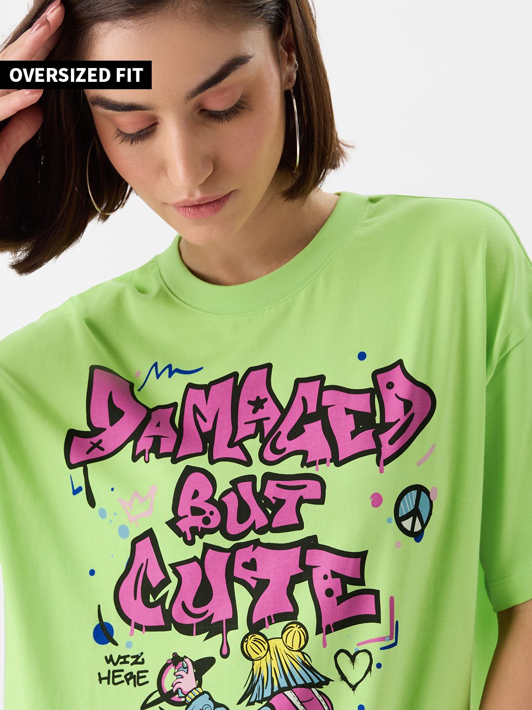 Buy Damaged But Cute Women Oversized T-Shirts Online