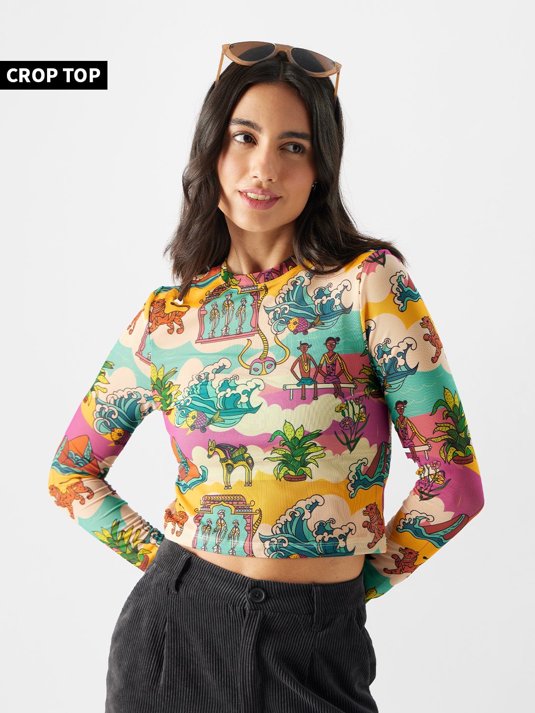Buy TSS Originals: Aqua (Colourblock) Women's Cropped Tops online at ...