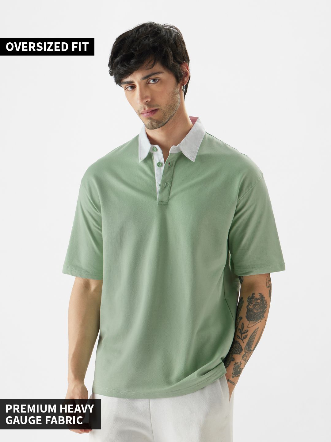 Buy TSS Originals: Sage Green Oversized Polos Online