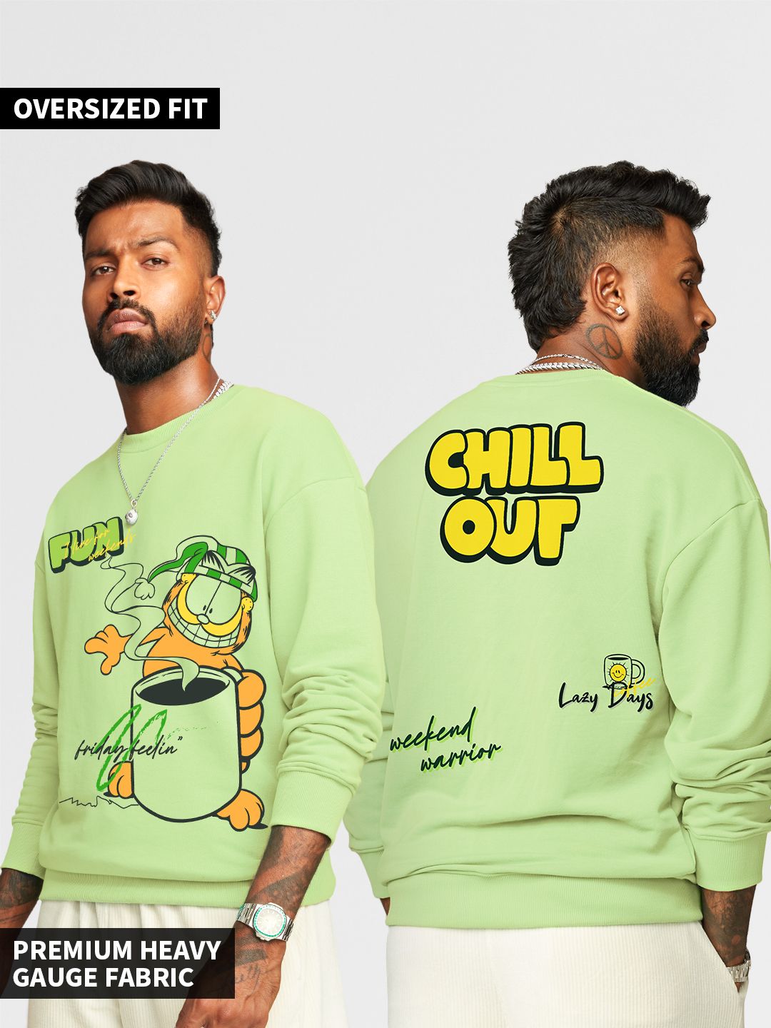 Buy Official Garfield: Chill Out Men Oversized Sweatshirt Online