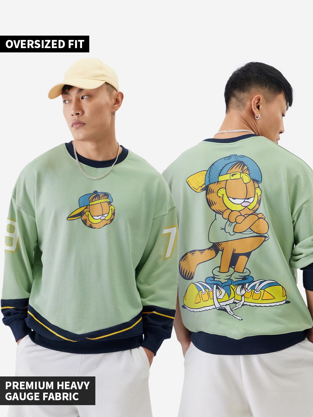 Buy Official Garfield: Gangster Men Oversized Sweatshirt Online