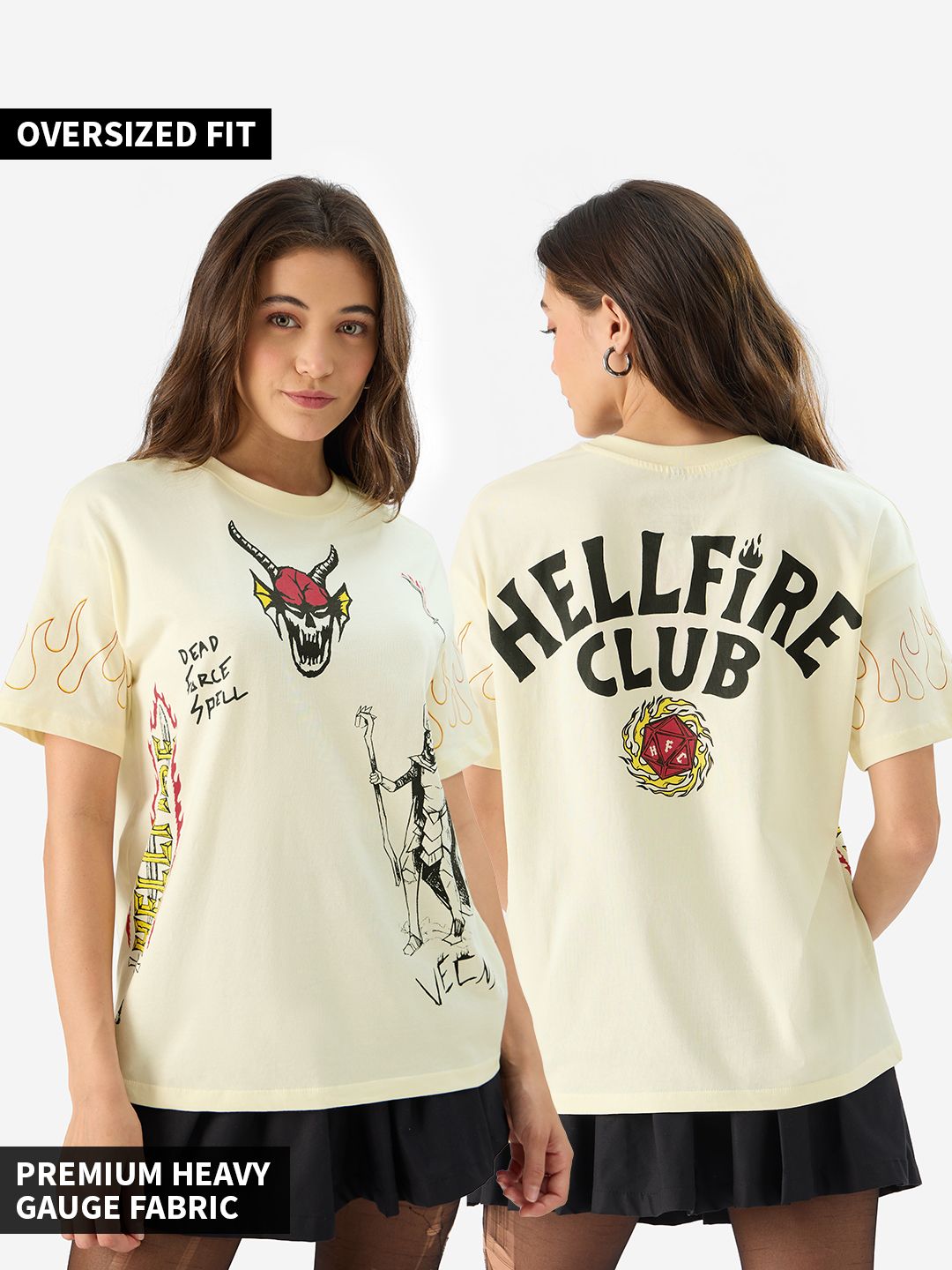 Buy Stranger Things: Hellfire Club Women Oversized T-Shirts Online