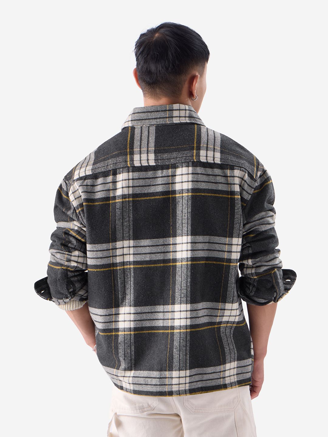 Buy Plaid: Black and Grey Mens Shackets Online