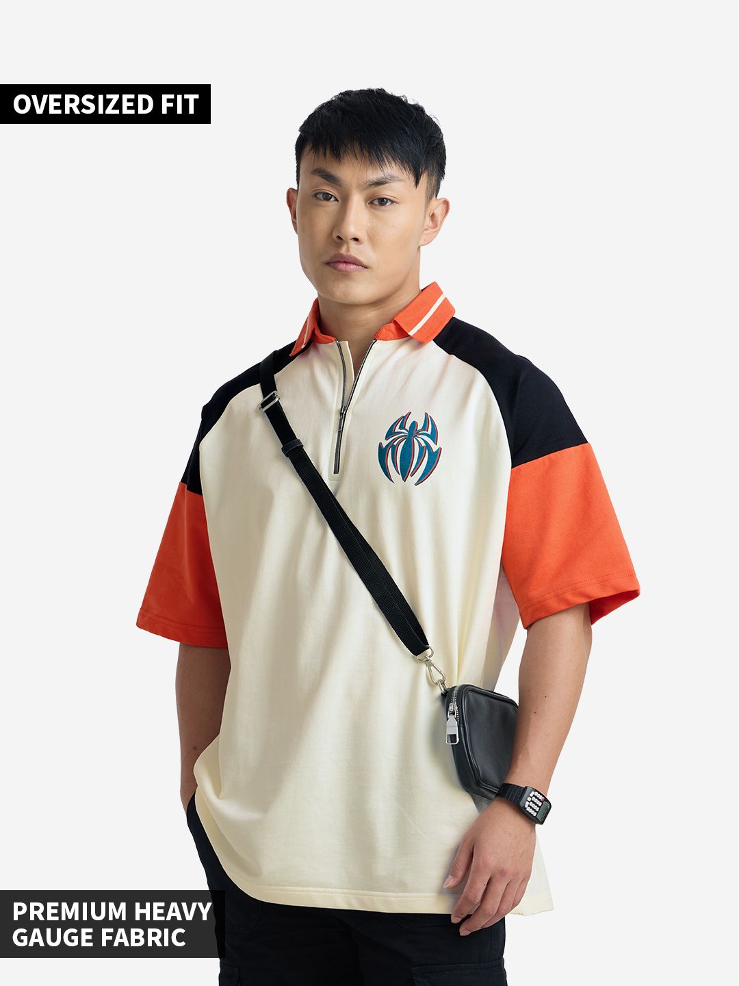 Buy Spider-Man: Scarlett Speedster Men Oversized Zipper Polos Online