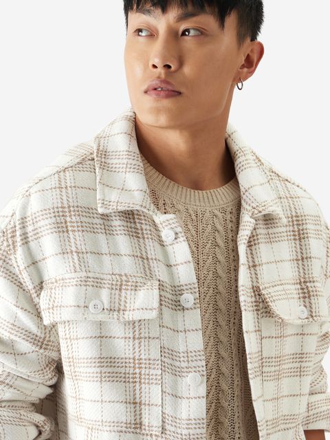 Buy Shacket: Ivory Buff Mens Shacket Online