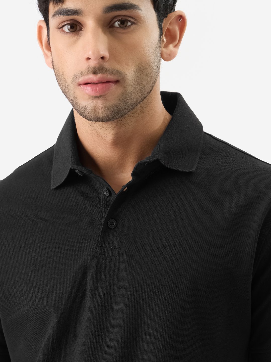 Buy Solid: Black Men Polos Online