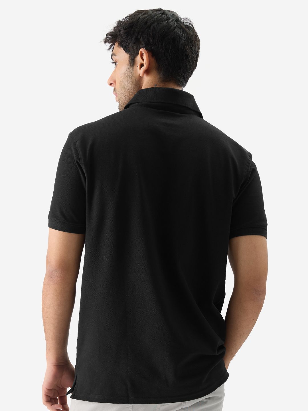 Buy Solid: Black Men Polos Online
