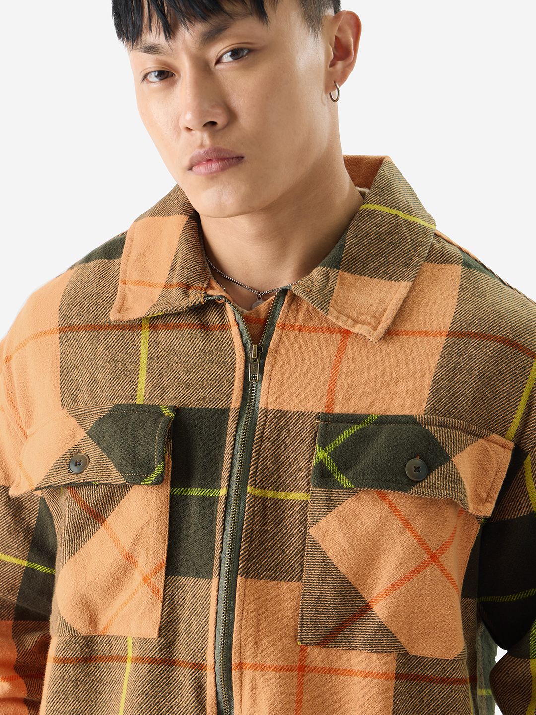 Buy TSS Originals: Ochre Vibes Mens Flannel Shacket Online