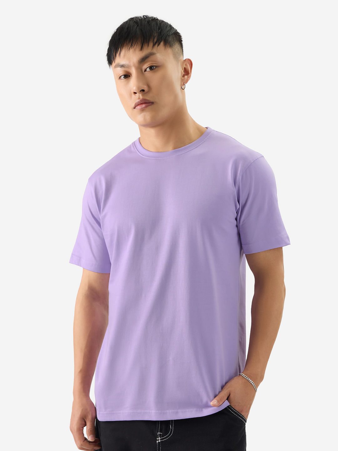 Buy Solids Deep Lavender T Shirts Online