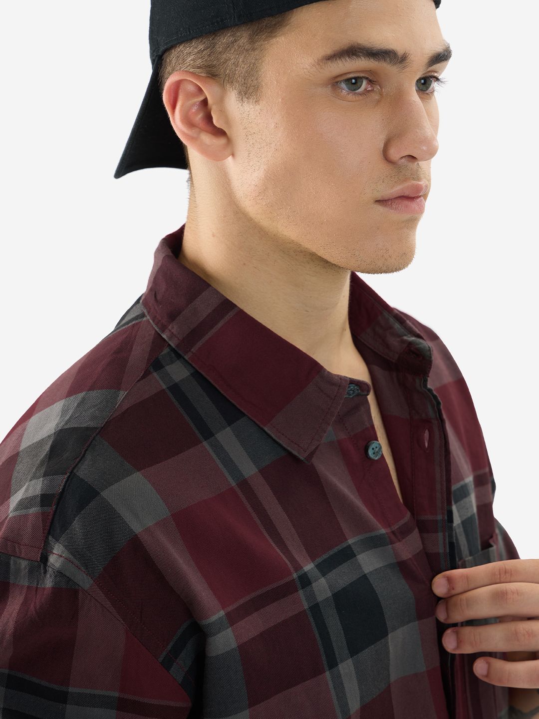 Buy Plaid: Red, Grey Men Relaxed Shirts Online
