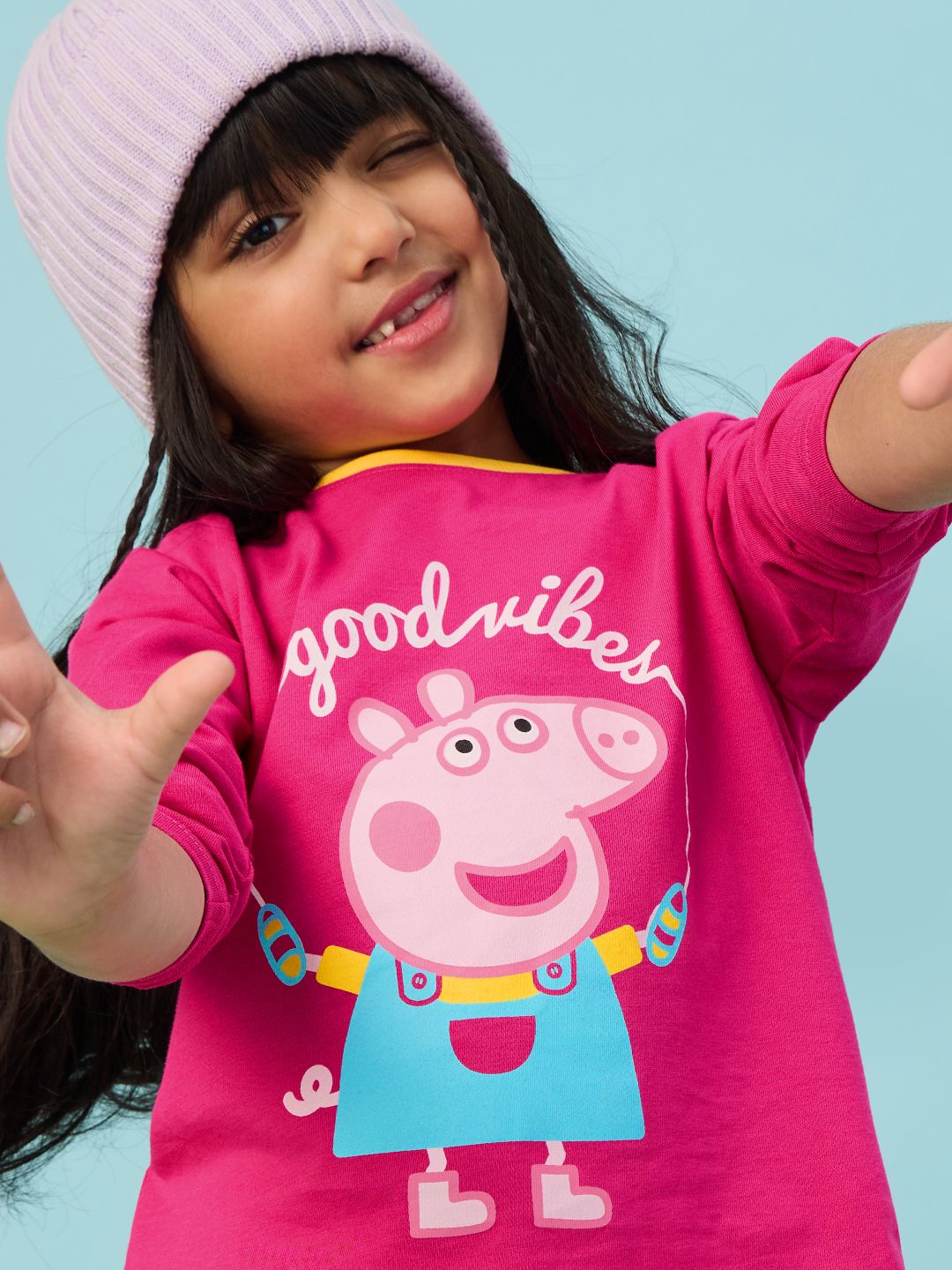 Buy Peppa Pig: Good Vibes Girls Cotton Full Sleeve T-Shirts online at ...